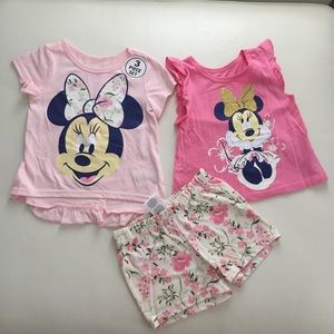 Disney | Matching Sets | Disney Minnie Mouse Cute Floral Shorts Set ...